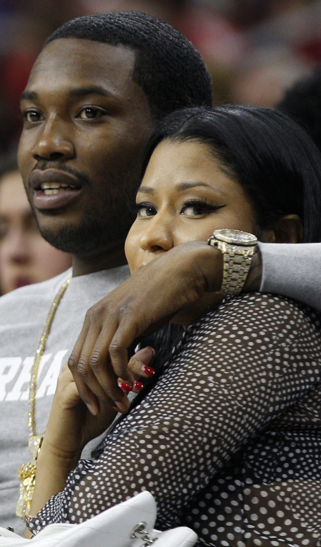 Nicki Minaj y Meek Mill, todo cariños Nicki Minaj y Meek Mill, todo cariños